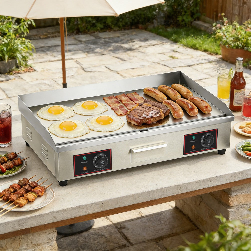 Commercial Electric Griddle Stainless Steel 73cm Full Flat Kitchen Hot ...
