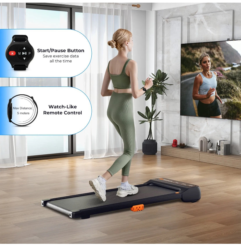 2-in-1 Walking Pad Treadmill Under Desk Running Machine LED Panel W/ 1 ...