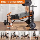 600lbs Weight Bench Adjustable Bench Press Set with Squat Rack Olympic ...