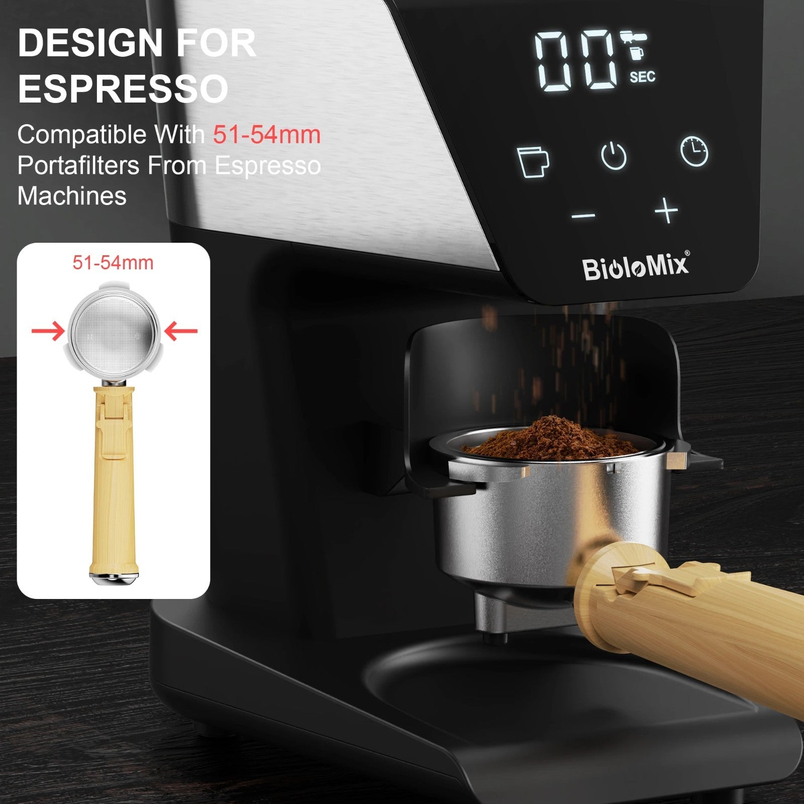 BioloMix Automatic Burr Coffee Grinder – 30 Gears, Espresso & Pour Ove ...