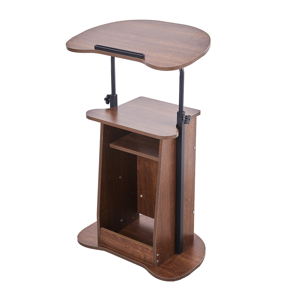 Mobile Lectern Podium Standing Height Adjustable Laptop Stand w/Wheels ...