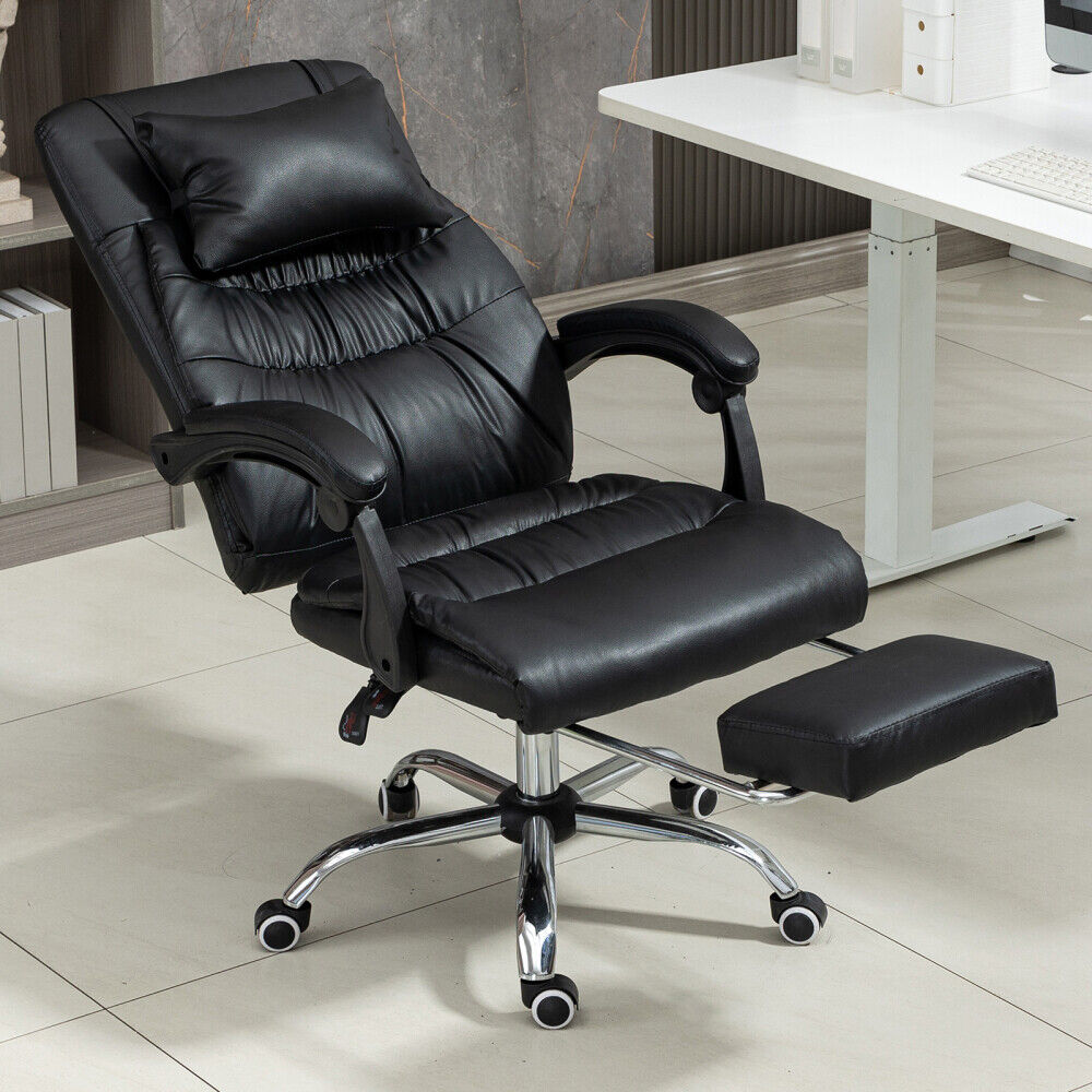 Executive Office Chair Swivel Recliner PC Work Desk Chair Gas Lift Tas ...