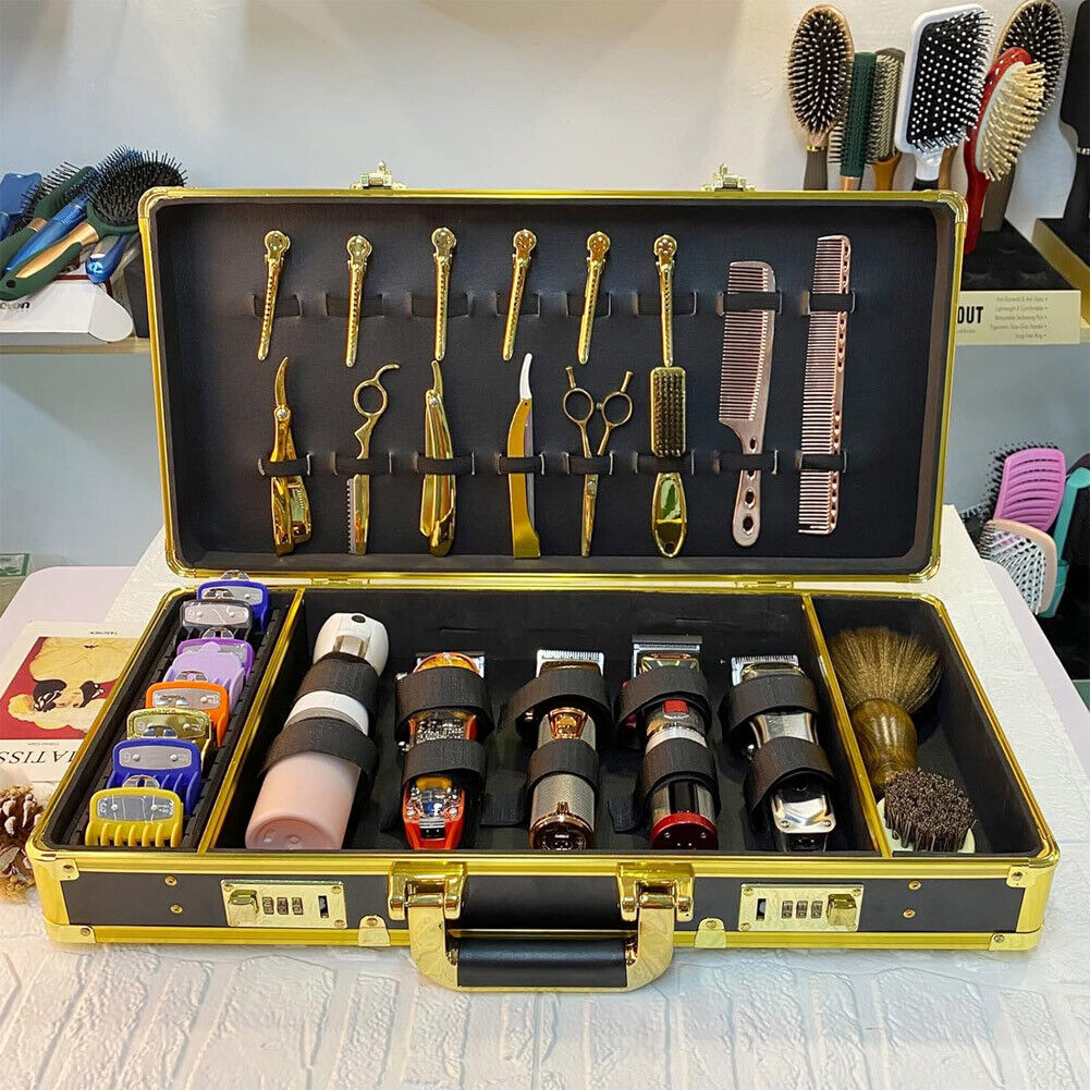 UK Large Barber Suitcase Carrying Case Hair Trimmers Tool Box with Pas ...