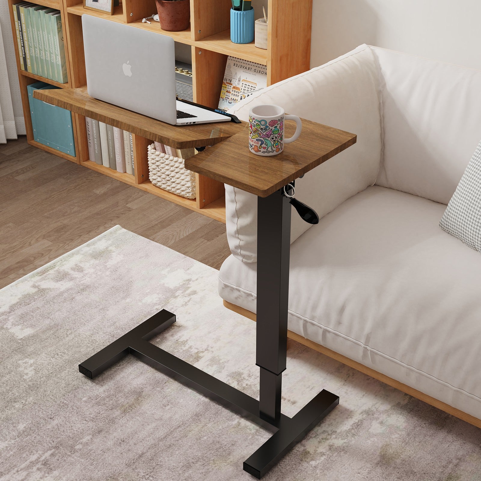 Hospital Style Overbed Laptop Table with Adjustable Height Tilt Top an ...