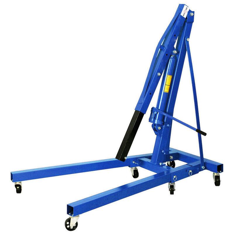 Blue 2 Ton Hydraulic Folding Engine Crane Stand Hoist lift Jack Liftin ...