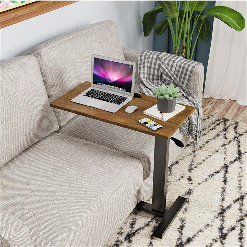 Mobile Tilting Overbed Bedside Desk Adjustable Laptop Cart with Embedd ...