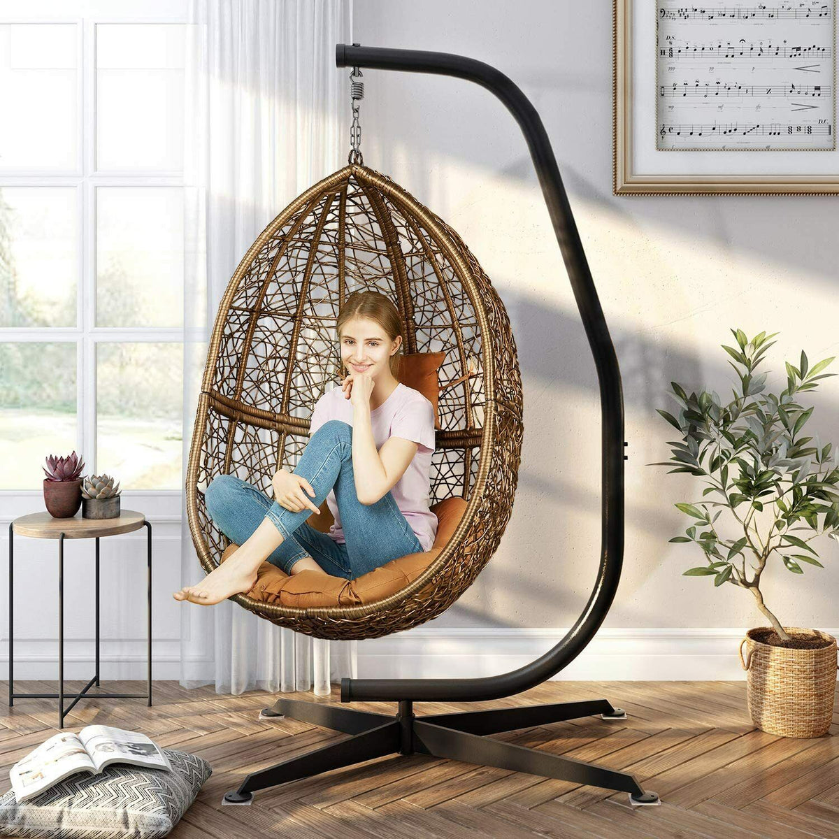 Adjustable Egg Chair Hanging Swing Stand Hammock Lounge Chair Bracket ...