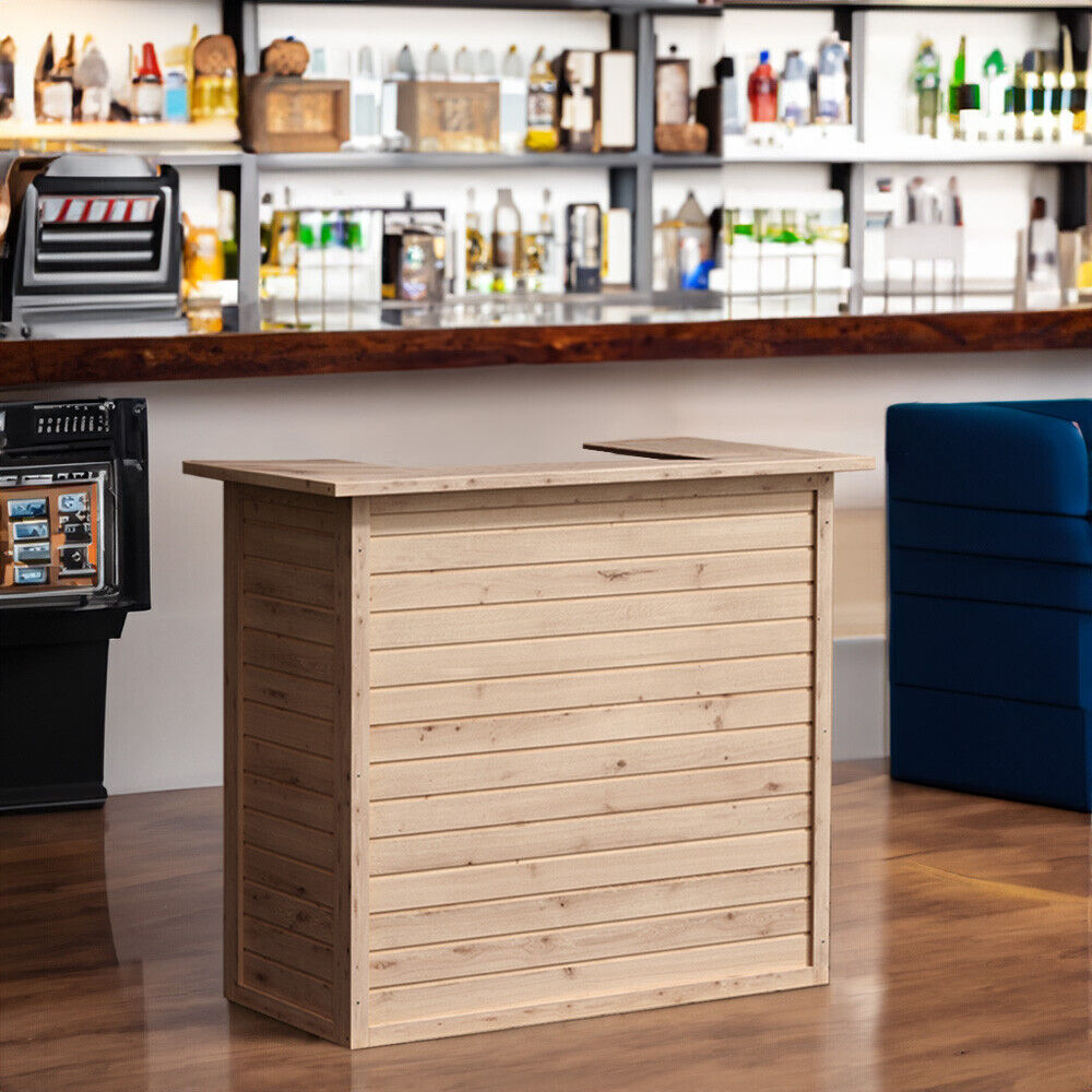 Rustic Pine Wooden Garden Mini Bar Home Drinks Bar Counter Table Recep ...