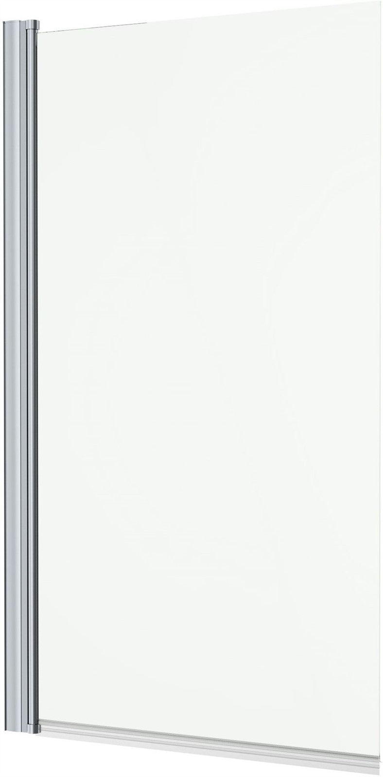 Bathroom Bath Shower Screen Square Modern Over Chrome 800mm Reversible ...