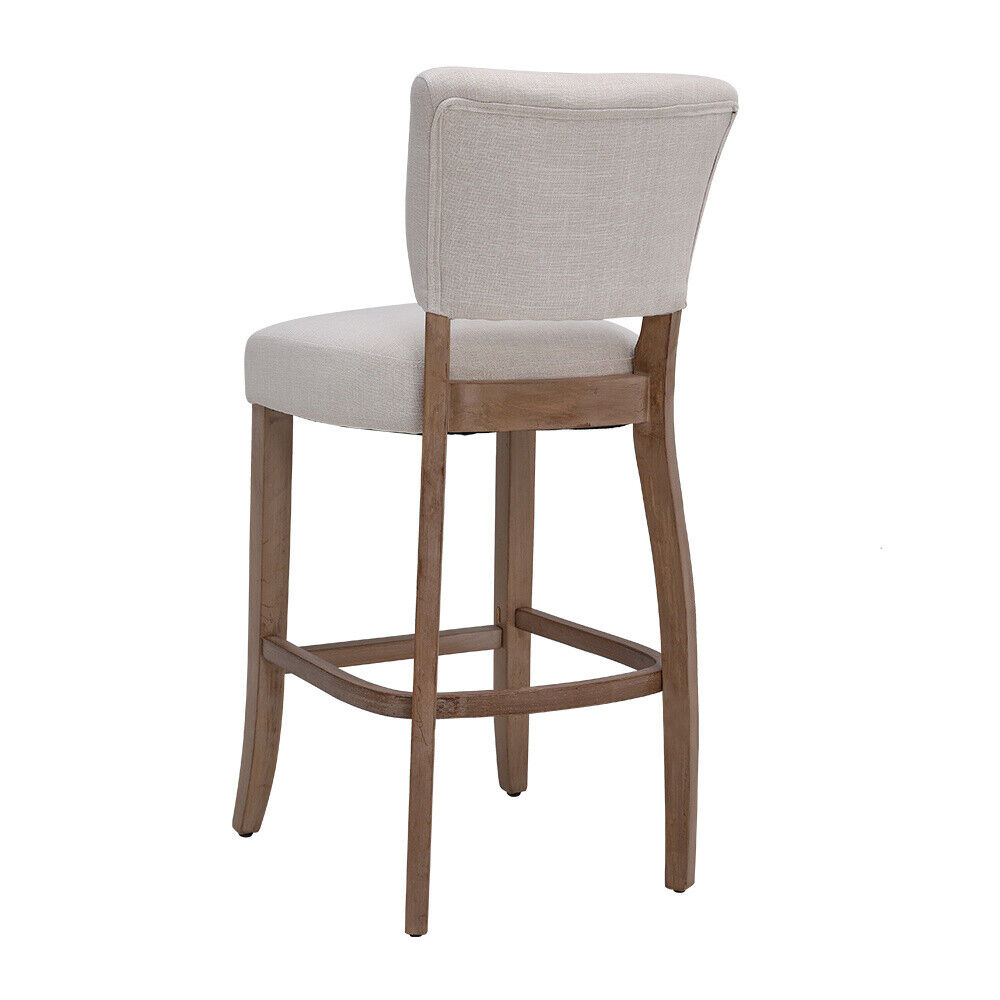 Upholstered Barstools Kitchen Island High Chairs Pub Cafe Counter Seat ...