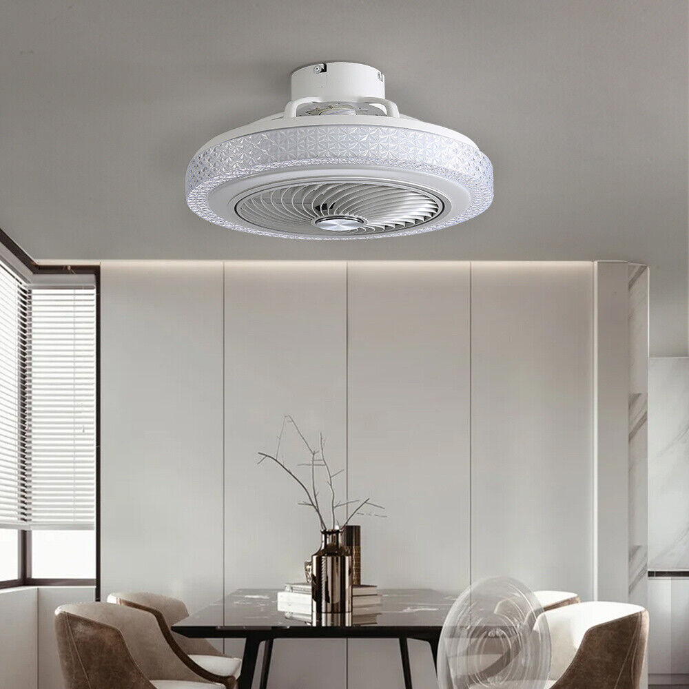 LED Ceiling Fan with Color Changing Lighting Smart RGB Speed Low Profi ...