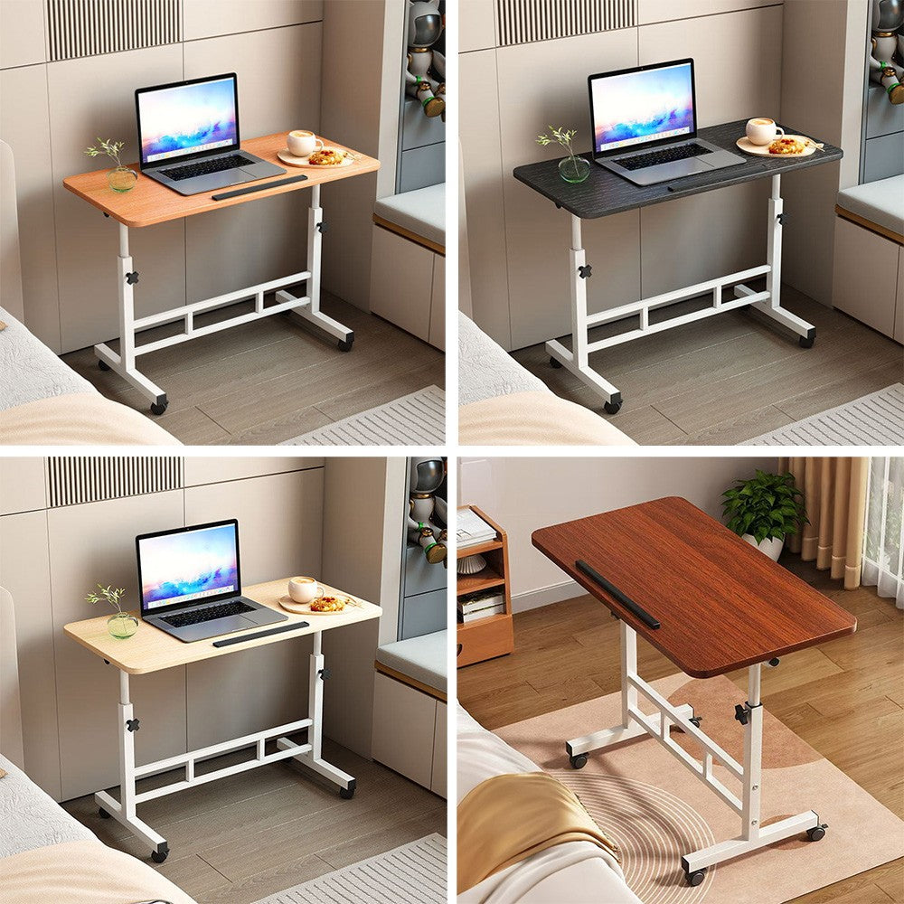 Overbed Bedside Desk Rolling PC Laptop Stand Tilting Table with Wheel ...