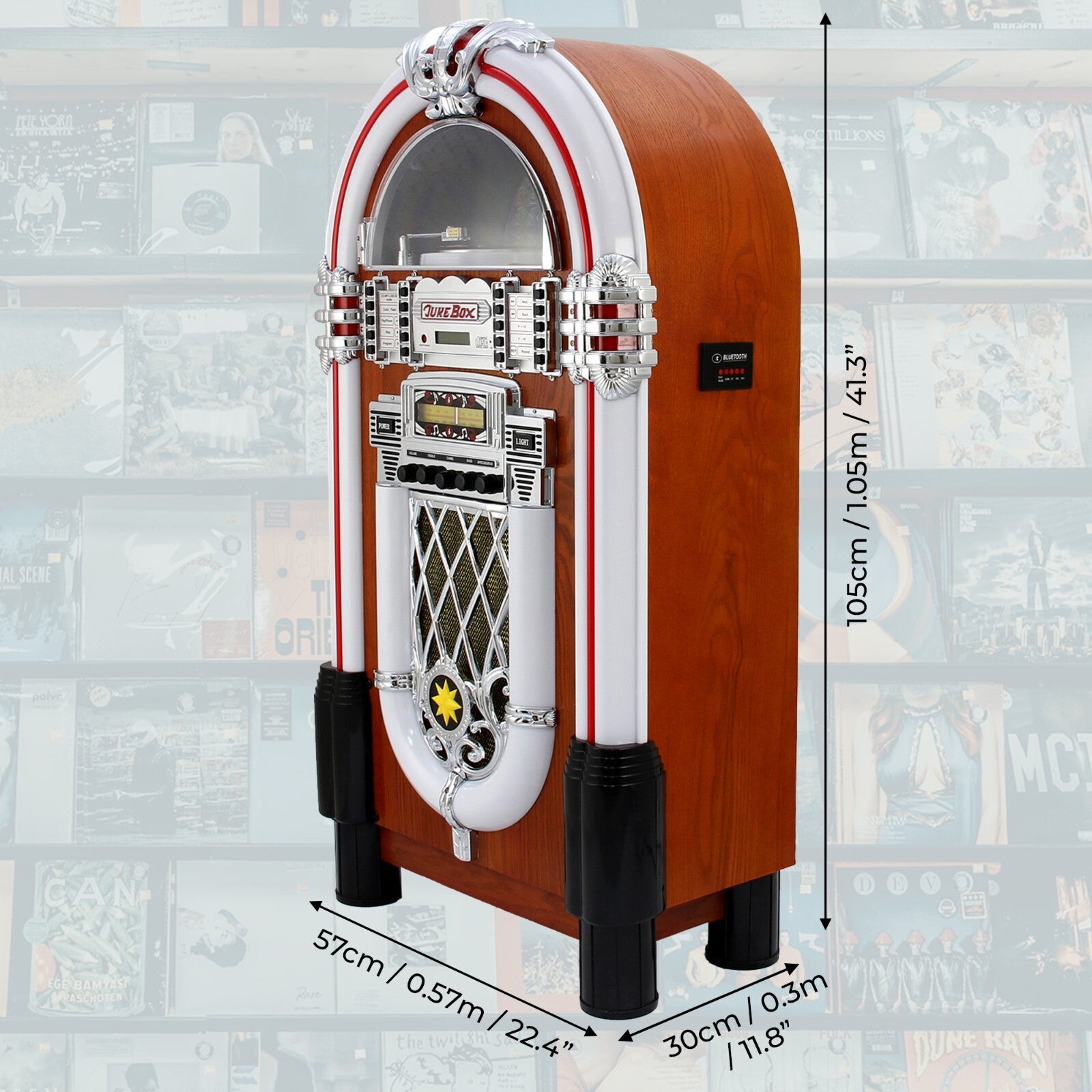 Jukebox Retro Vintage CD Player Machine 1950s Bluetooth LED Lights Fre ...