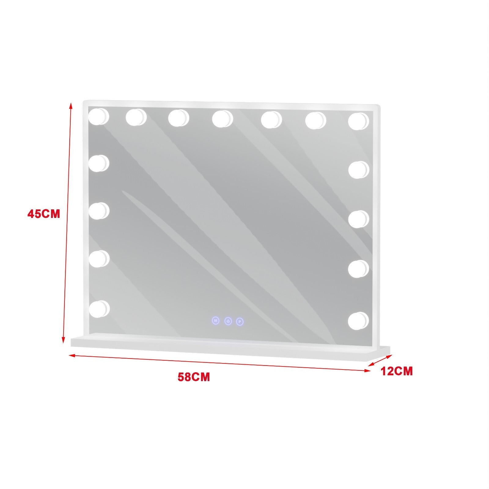 LED Hollywood Makeup Vanity Cosmetic Mirror with Lights 58 x 45cm Larg ...
