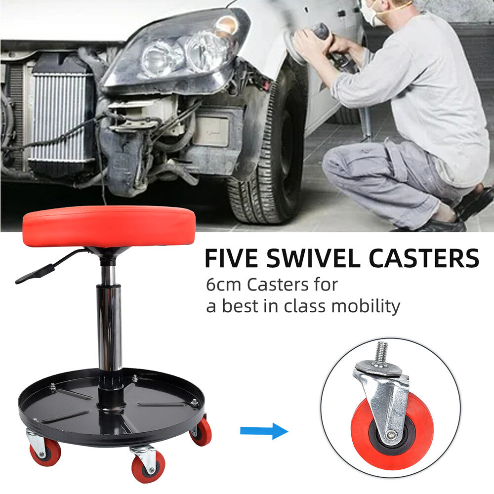 Mechanic Round Creeper Mobile Work Chair Trolley Seat Car Garage Work ...