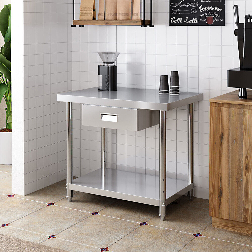 3FT Stainless Steel Kitchen Work Table Commercial Catering Workbench W ...