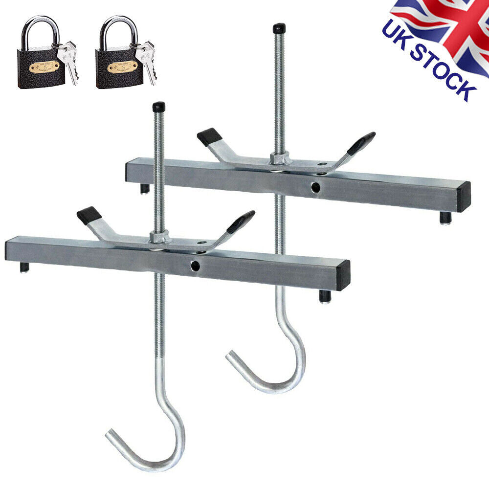 2 Locks Universal Heavy Duty Ladder Roof Rack Clamp Clamps Lockable Sa ...