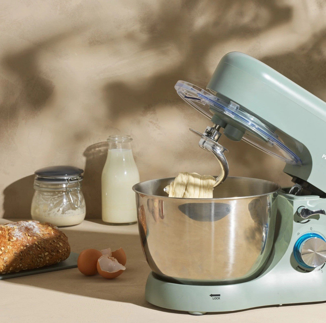 Progress Electric Stand Mixer 8 Speeds Stainless Steel 4L Bowl Go Bake ...