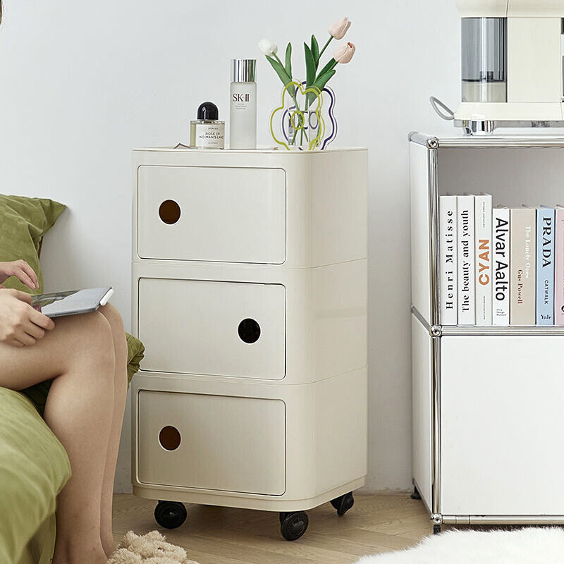 Wheeled Plastic Storage Unit Square Cabinet Box Tallboy Multi Shelves ...