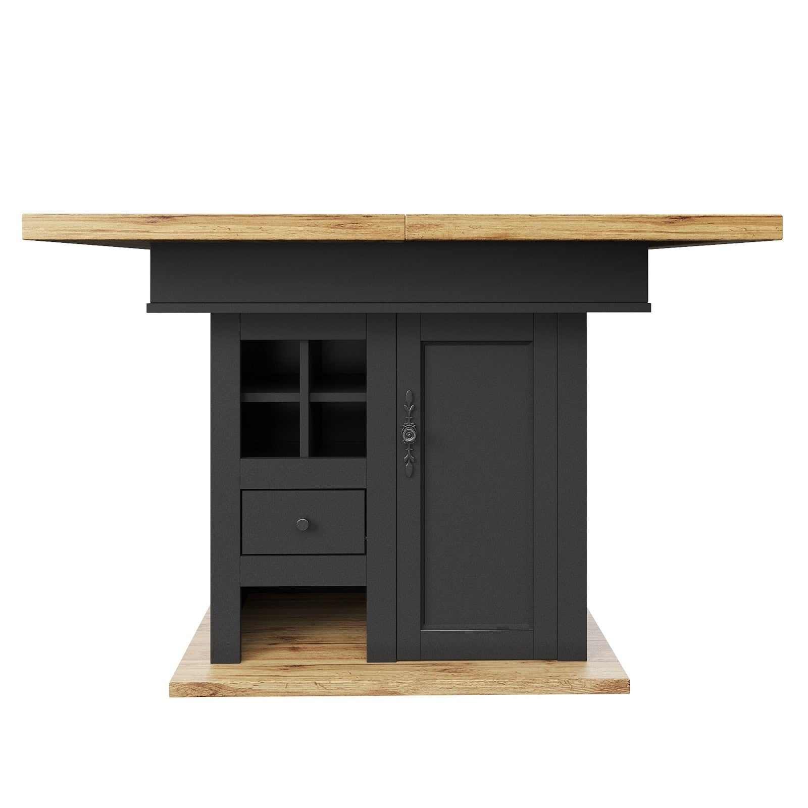 Extendable Dining Table with Wooden Effect Worktop Storage Cabinet Kit ...
