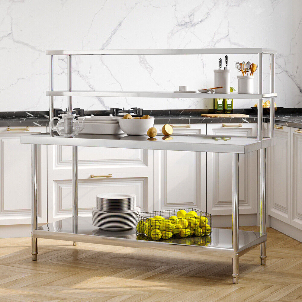 Stainless Steel Commercial Catering Table Work Bench Kitchen Food Shel ...