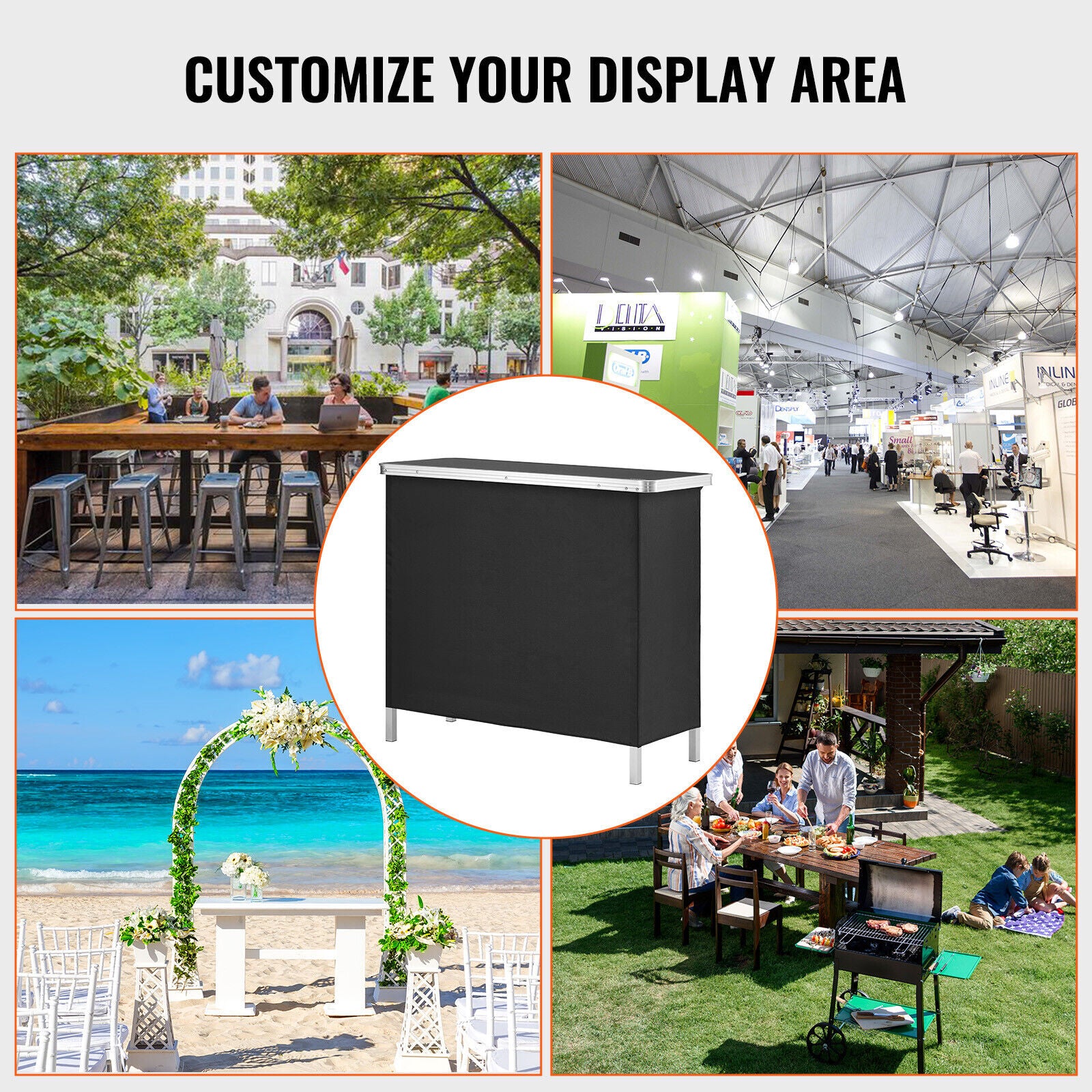 Trade Show Display Podium Table Counter Stand 38.39"x15.16"x34.25" Fol ...