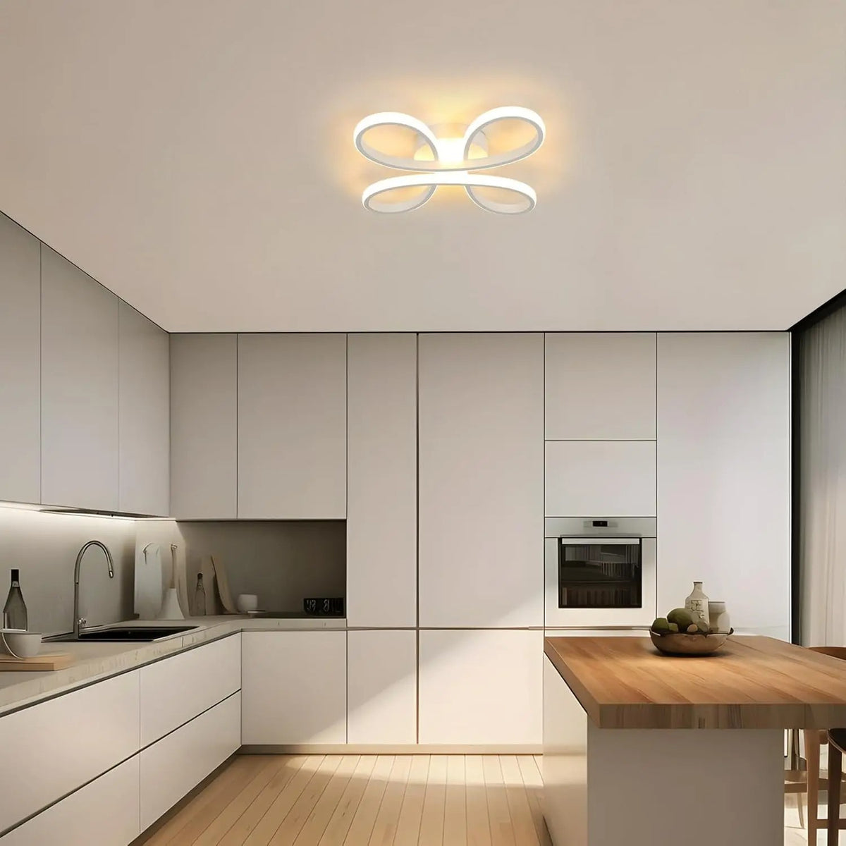 Modern 30W LED Ceiling Light Flower Shape Lamp for Bedroom Dining Room ...