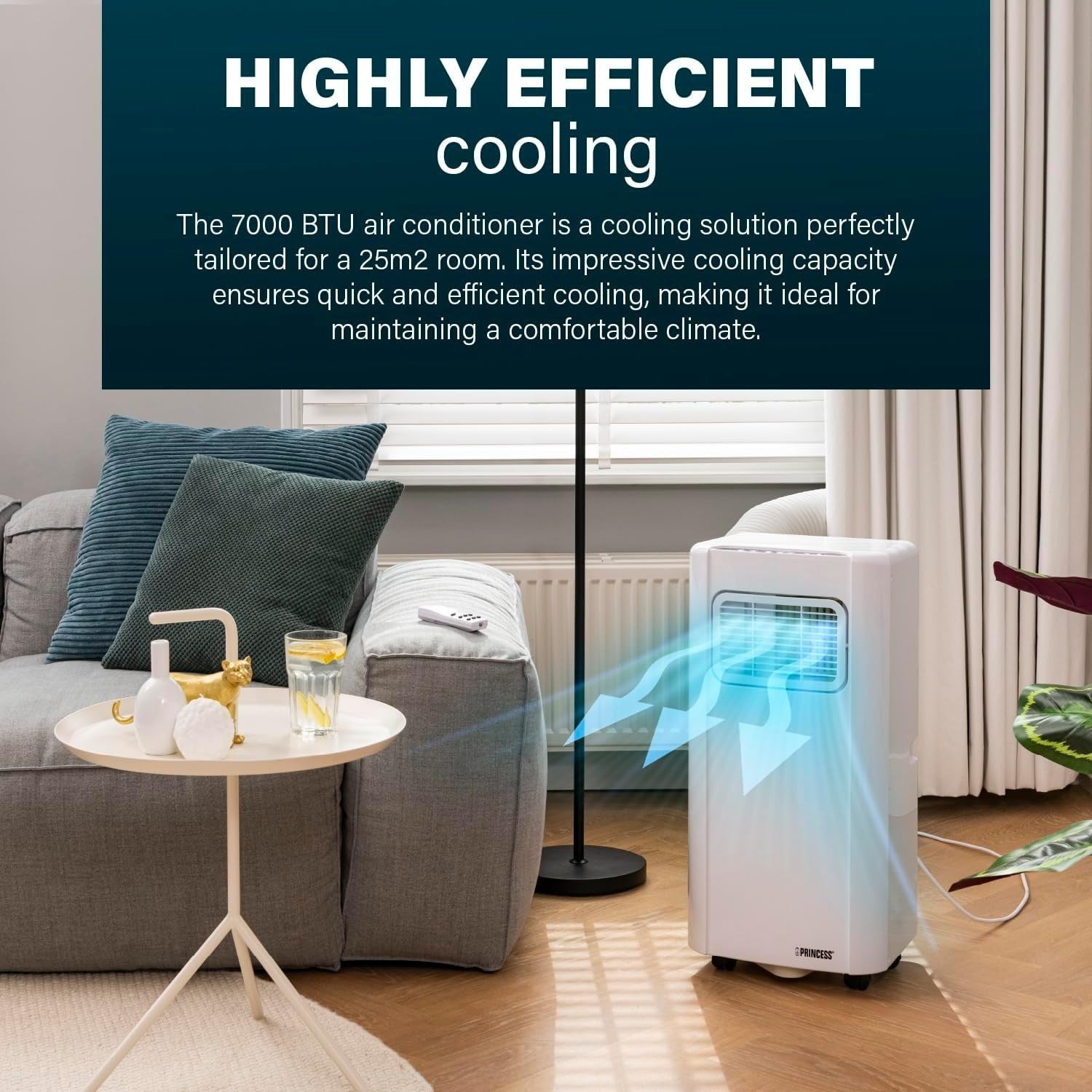 Princess 3-in-1 Portable Air Conditioner 7000 BTU | Cooler, Dehumidifi ...