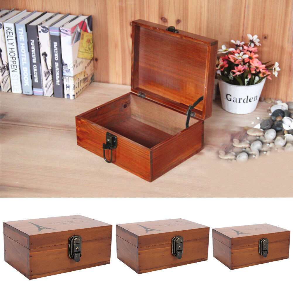 Lockable Wooden Gift Chest Box Plain Various Size Keepsake Fathers Day ...