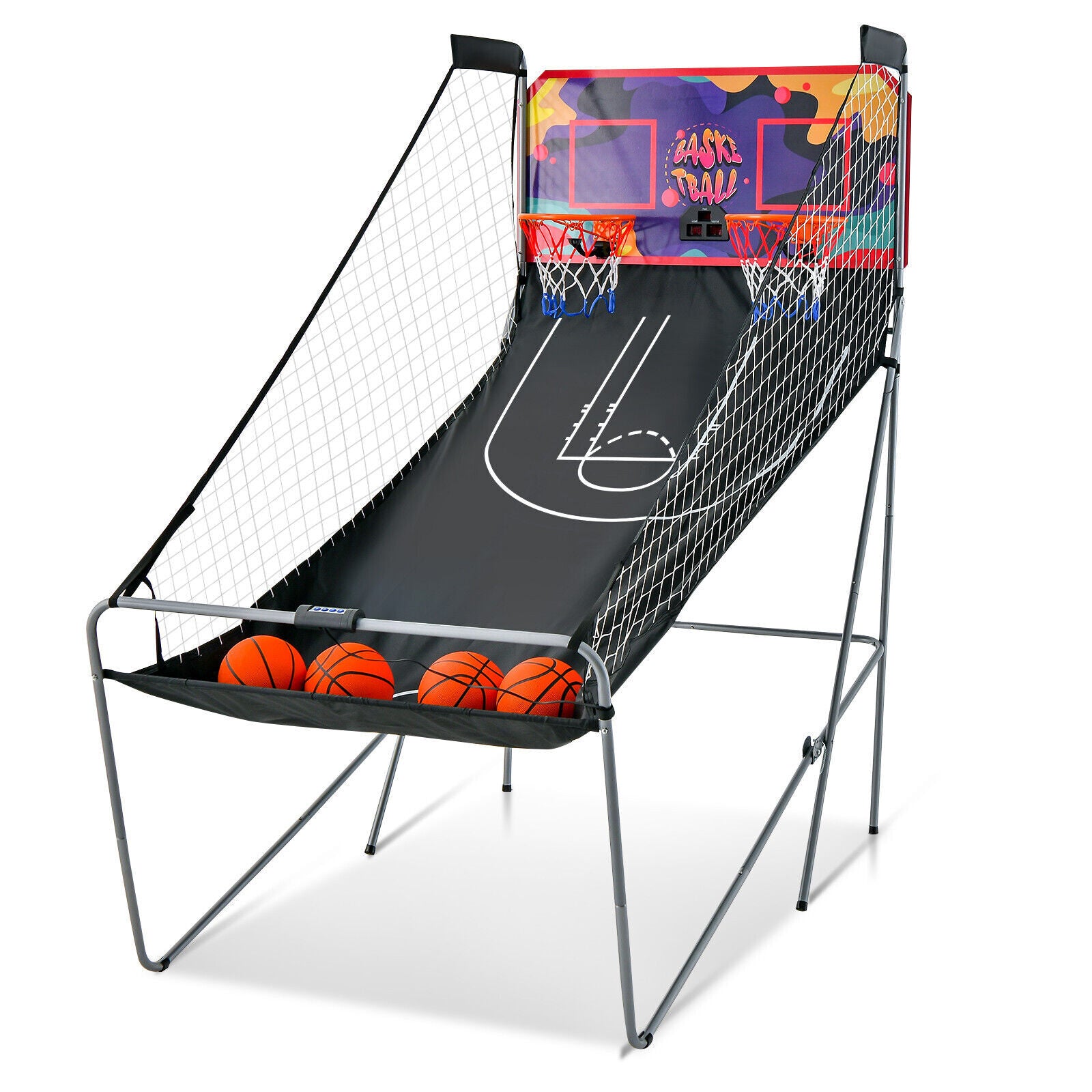 Foldable Double Shot Basketball Arcade Game Free-Throw Challenge Game ...