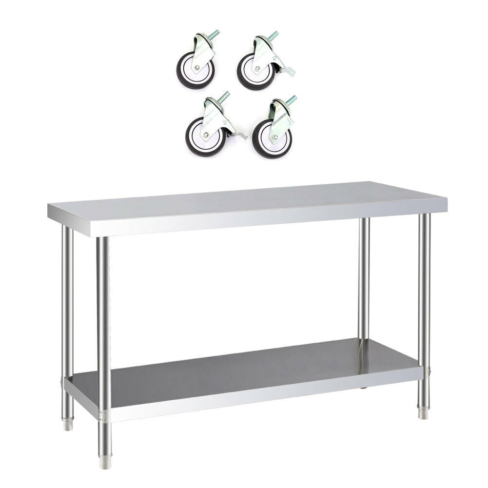 Stainless Steel Kitchen Commercial Prep Table Overshelf Catering Workt ...