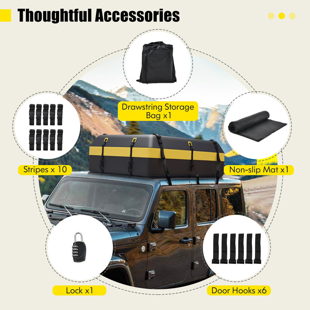 600L Waterproof Rooftop Cargo Travel Carrier Bag Car Topper Luggage Ca ...