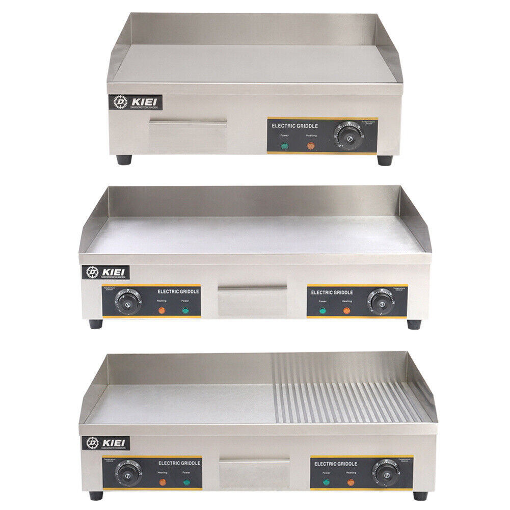 Commercial Electric Large Griddle Flat/Grooved Top BBQ Grill Hot Plate ...