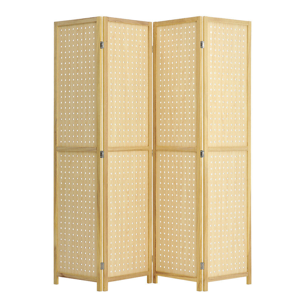 4 Panel Room Divider Wooden Screen Wall Folding Room Partition Separat ...