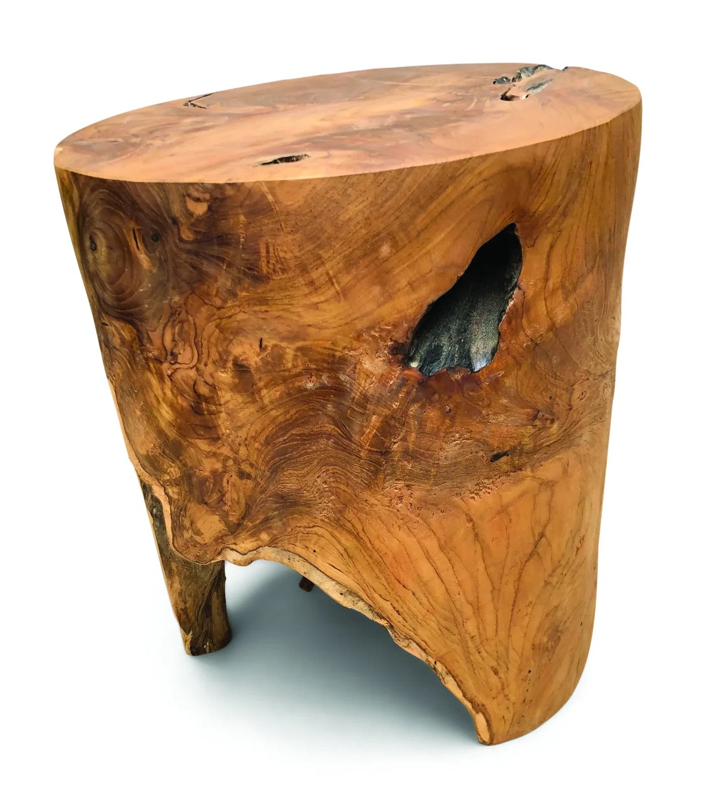 Solid Teak Root Side Table 40cm - Handmade - Indoor & Outdoor – Quildinc