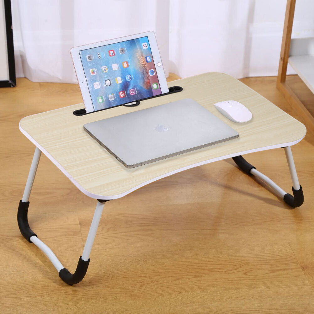 Wooden Notebook Laptop Computer Portable Table Rolling Castor Mobility ...
