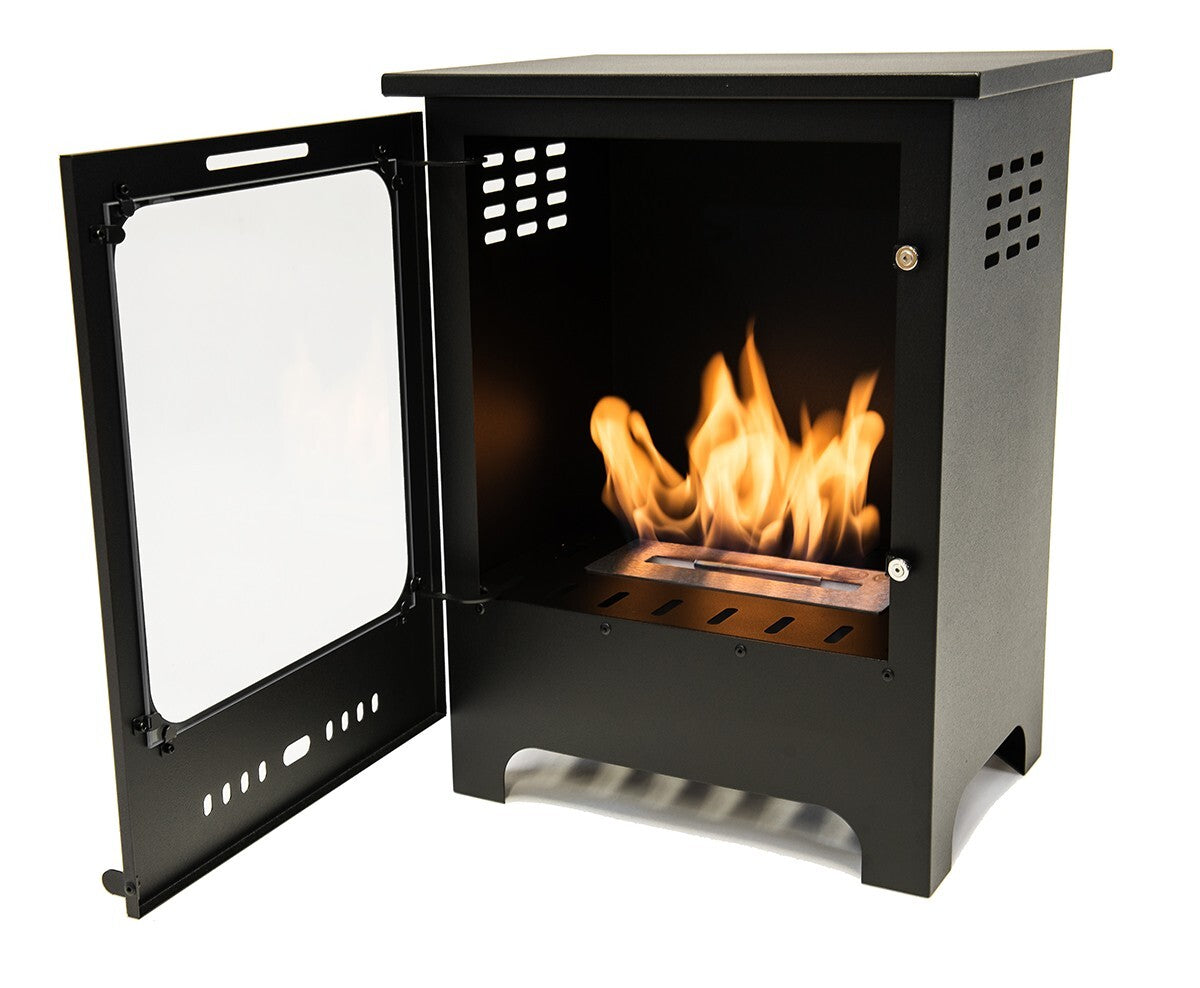 Bio ethanol fireplace freestanding fire stove FULL GLASS – Quildinc