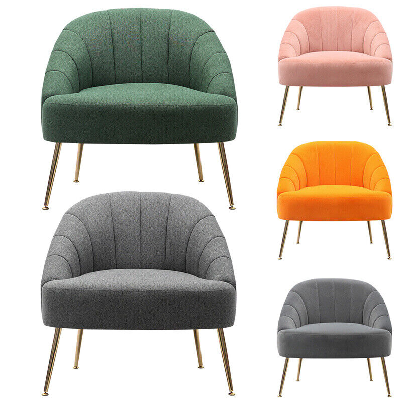 Upholstered Scallop Back Accent Chair Shovel Seat Cocktail Tub Cuddle ...