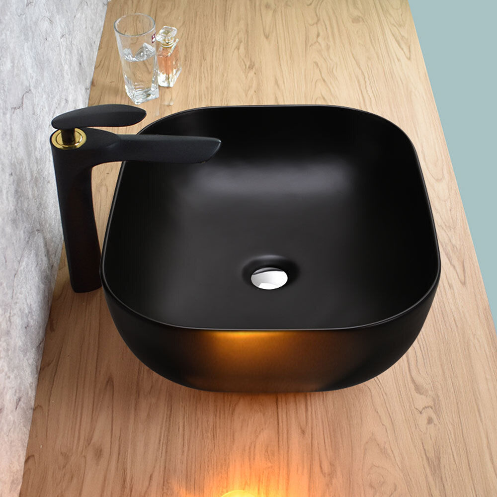 Bathroom Wash Sink Countertop Hand Wash Basin Rectangle Ceramic Washin ...