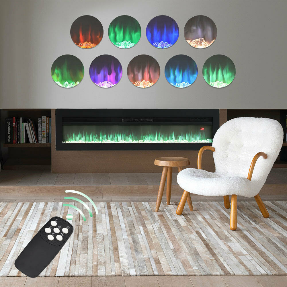 Realistic Flame Effect Electric LED Fireplace Fire In Wall Mounted/Fre ...