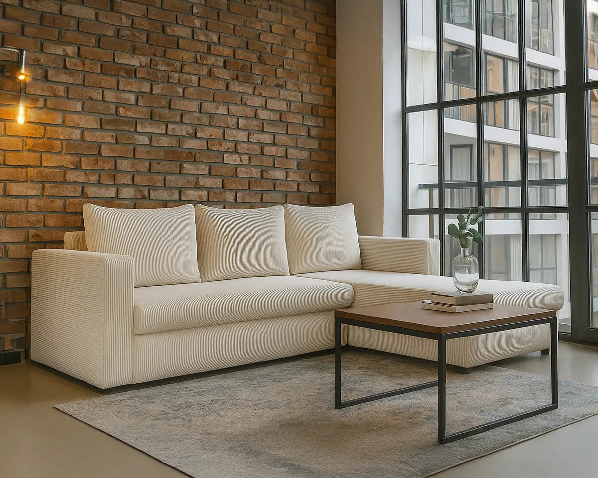 Corner Sofa Bed Storage Corduroy Universal Side (Left/Right) ODIN FAST ...