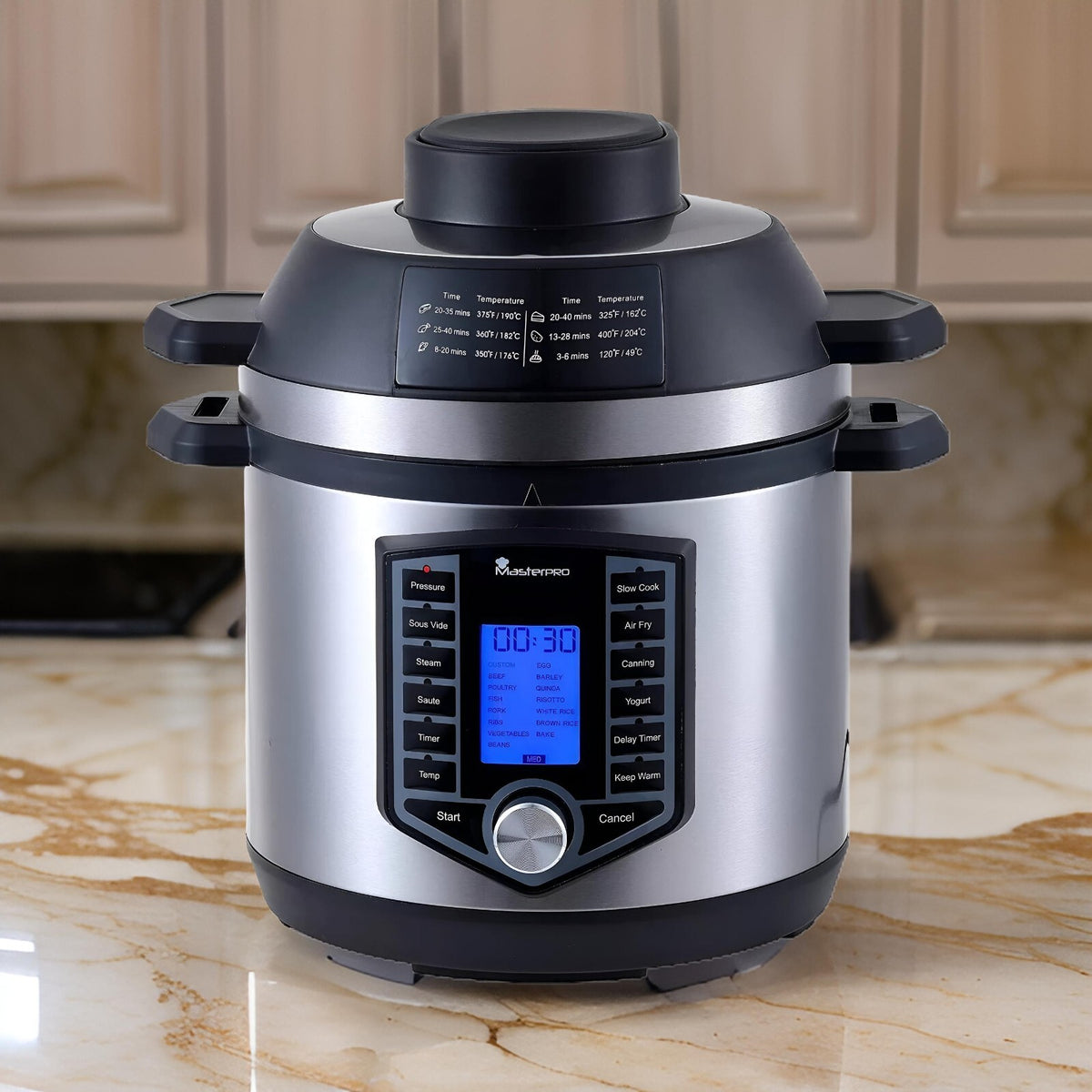 MasterPro Multi Cooker Pressure 6L 12-in-1 Electric 1500W Air Fryer Gr ...