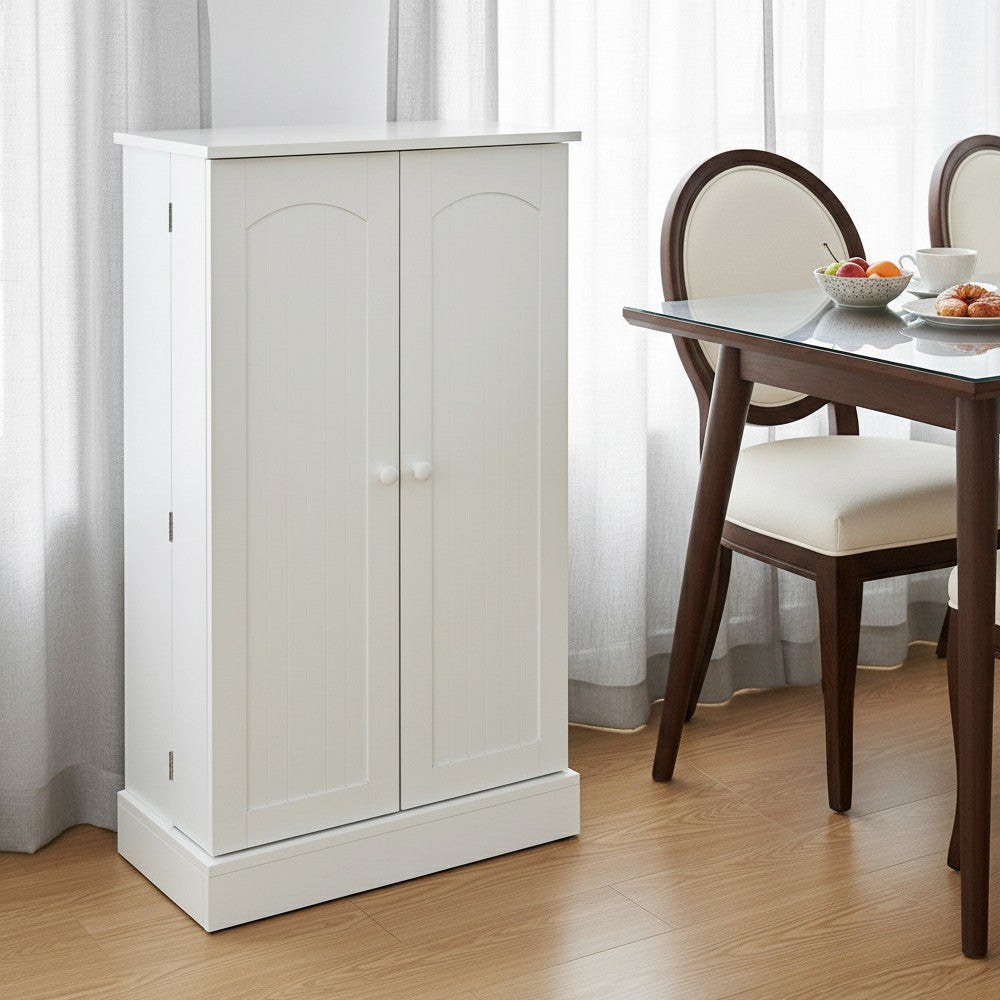 Kitchen Pantry Cabinet Wooden Storage Cupboard 2 Doors Utility Organiz ...