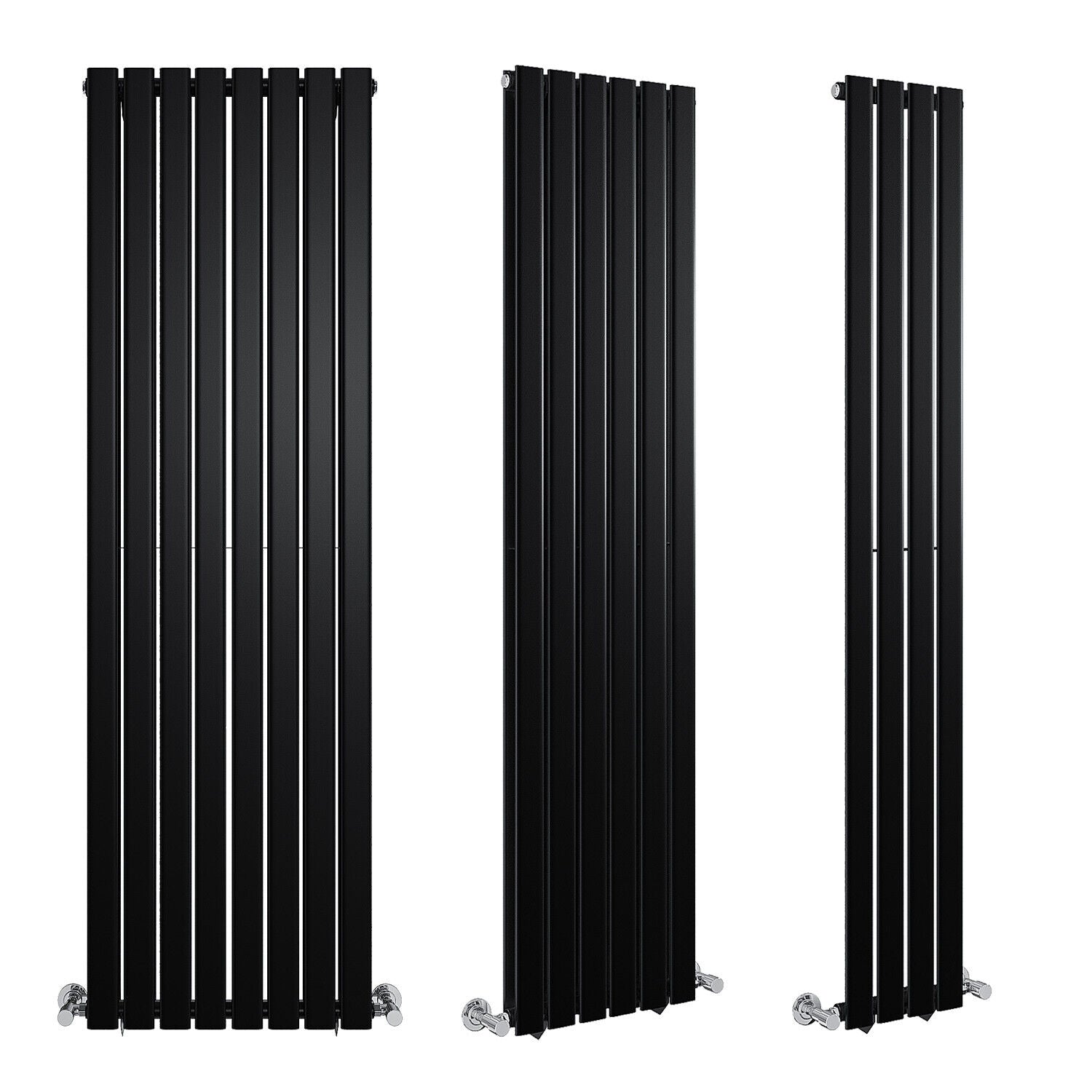 Vertical Radiator 1800 Black Flat Panel Central Heating Tall Upright M ...