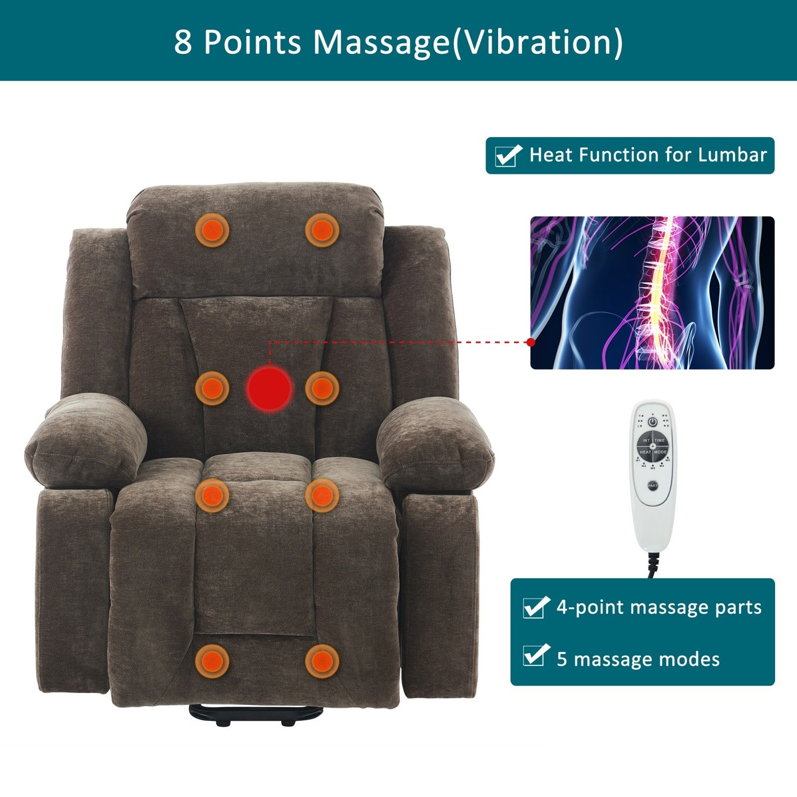 ELECTRIC POWER LIFT RISER RECLINER CHAIR SOFA ARMCHAIR W/ CUP HOLDERS ...