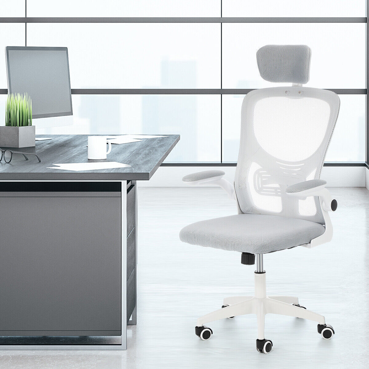 Mesh Home Office Chair Swivel Task Computer Desk Chair w/ Lumbar Suppo ...