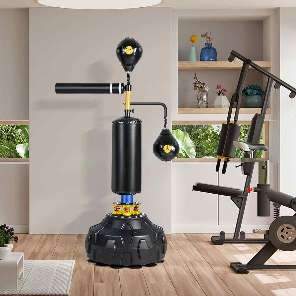 COSTWAY Boxing Speed Trainer Freestanding 360° Spinning Bar – Quildinc