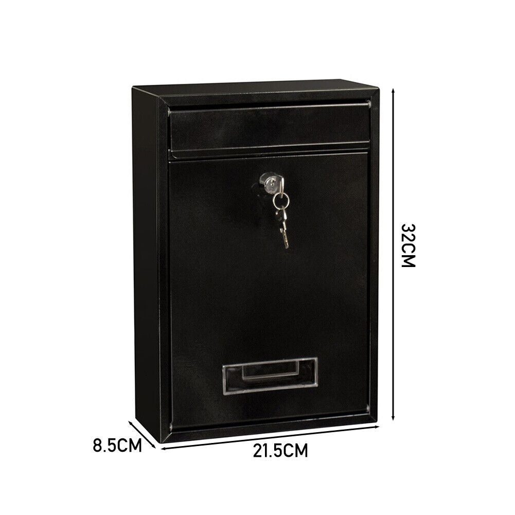 Large Outdoor Metal Post Boxes Letter Box Wall Mount Mailbox Secure De ...