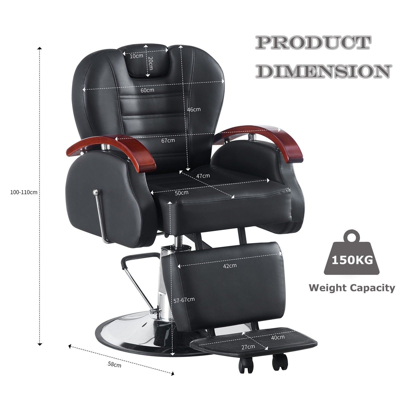 Hydraulic Heavy Duty Reclining Barber Chair Salon Beauty Shaving Chair ...