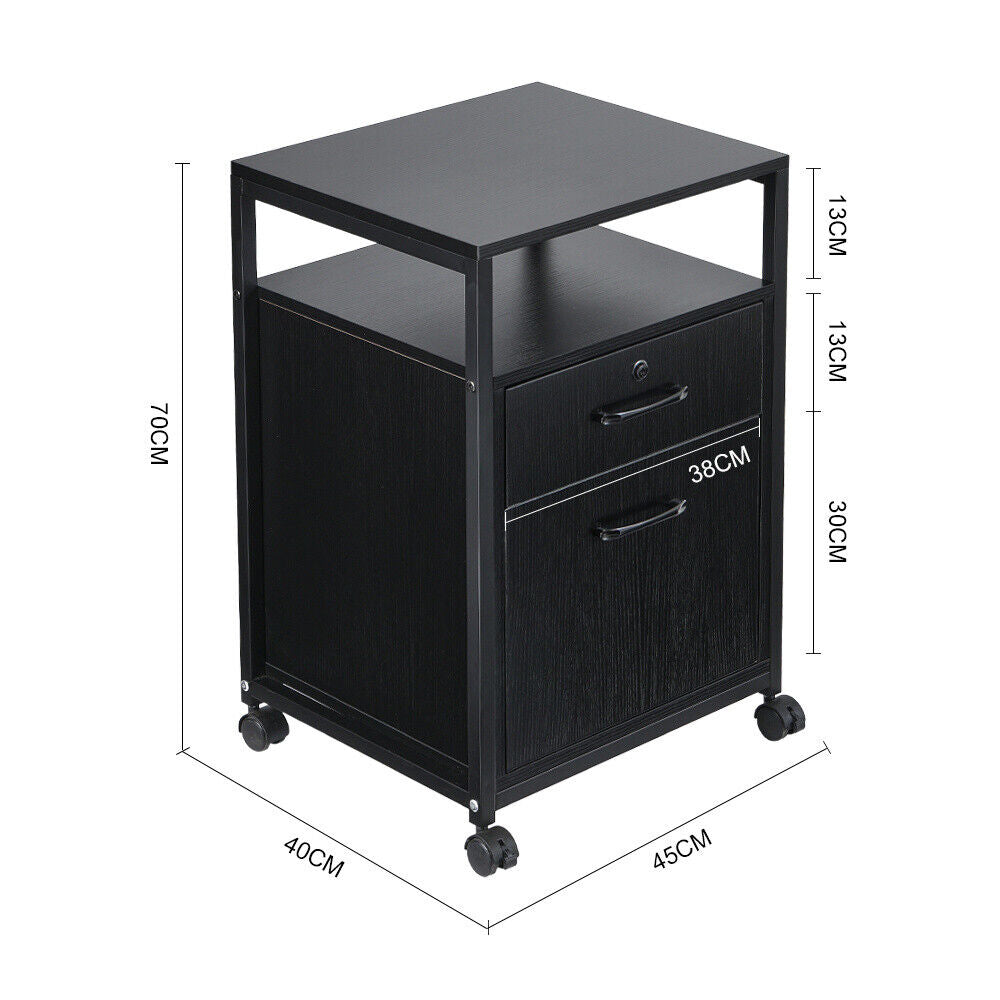 Lockable Office File Document Cabinet Standing Unit Filing Storage Tro ...